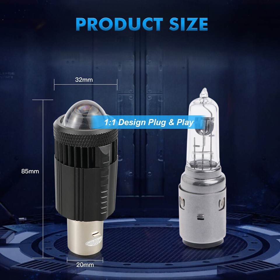 H6 BA20D LED Motorcycle Headlight 3000LM 6000K White Hi-Lo Beam High ...