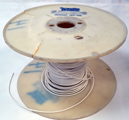 30FT 14 AWG, WHITE TEFLON TENSOLITE CARLISLE WIRE, COPPER CONDUCTOR ...