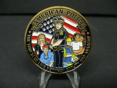 AMERICAN POLICE SUPPORT CHALLENGE COIN, DESIGNED BY A RETIRED OFFICER ...