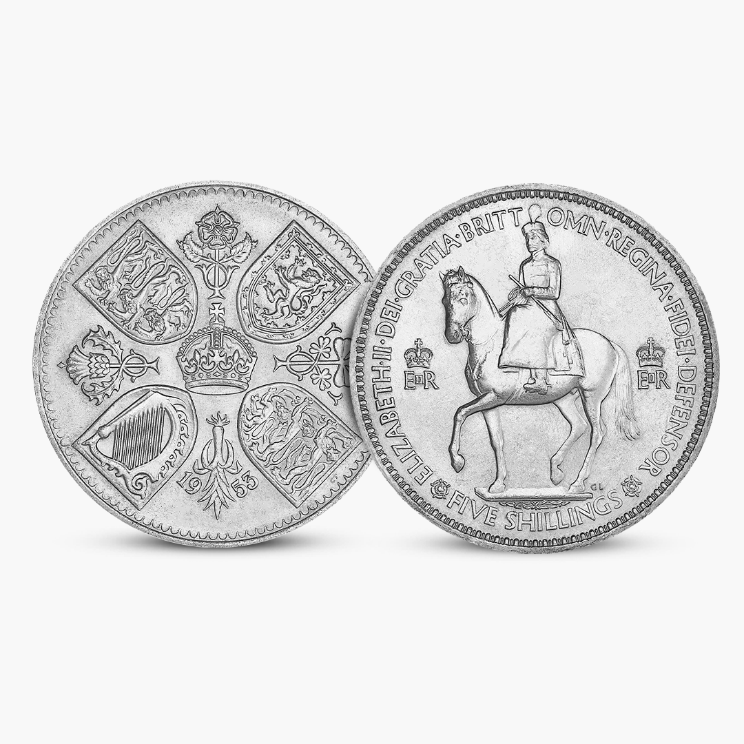 Royal Mint Queen Elizabeth II Coronation Five Shilling Coin 1953 ...