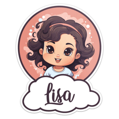 Brunet Baby Girl Lisa Name Car Bumper Sticker Vinyl Decal | eBay