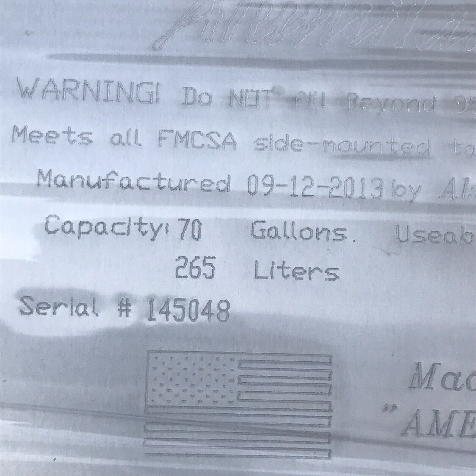 Alumitank 70 Gal Milgrade Aluminum Fuel Tank Made In USA | eBay