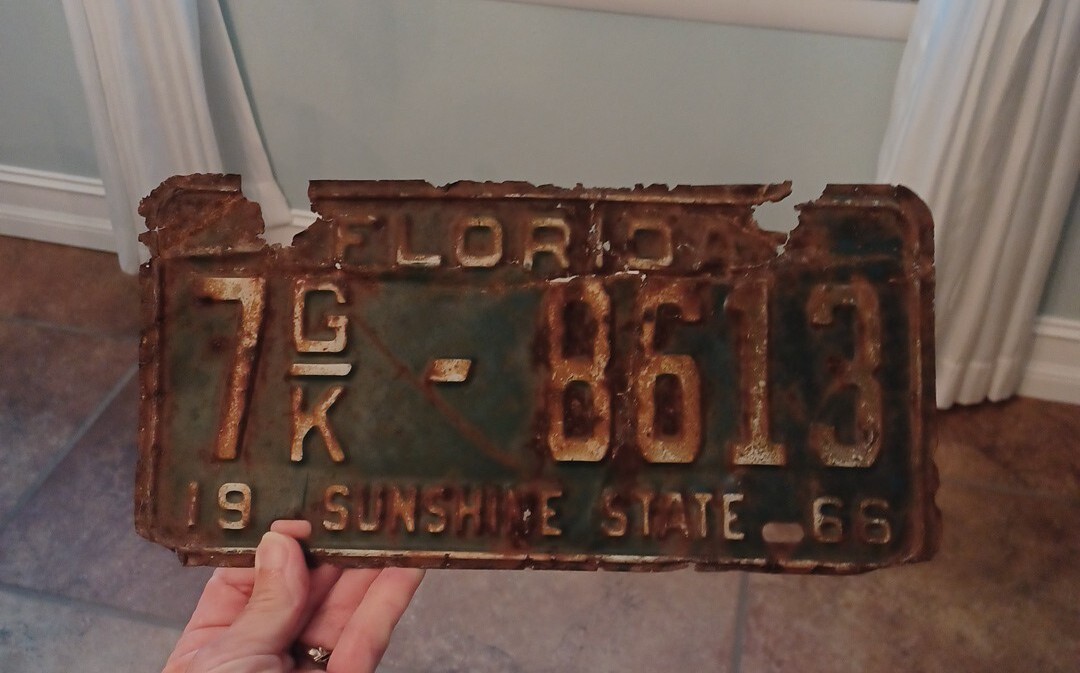 Vintage 1966 Florida Sunshine State License Plate 7 g/k-8613 crafts ...