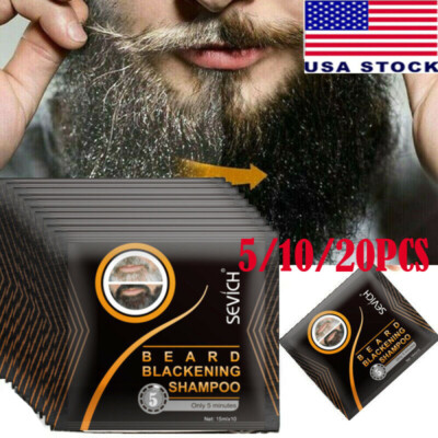 10/20x Sevich Men Beard Darkening Shampoo 5 Mins Dye Black Color ...