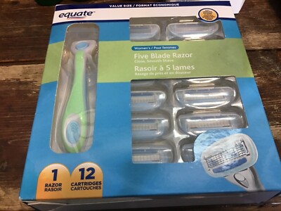 Equate Woman’s five blade razor 1 razor 12 Cartridges new box | eBay