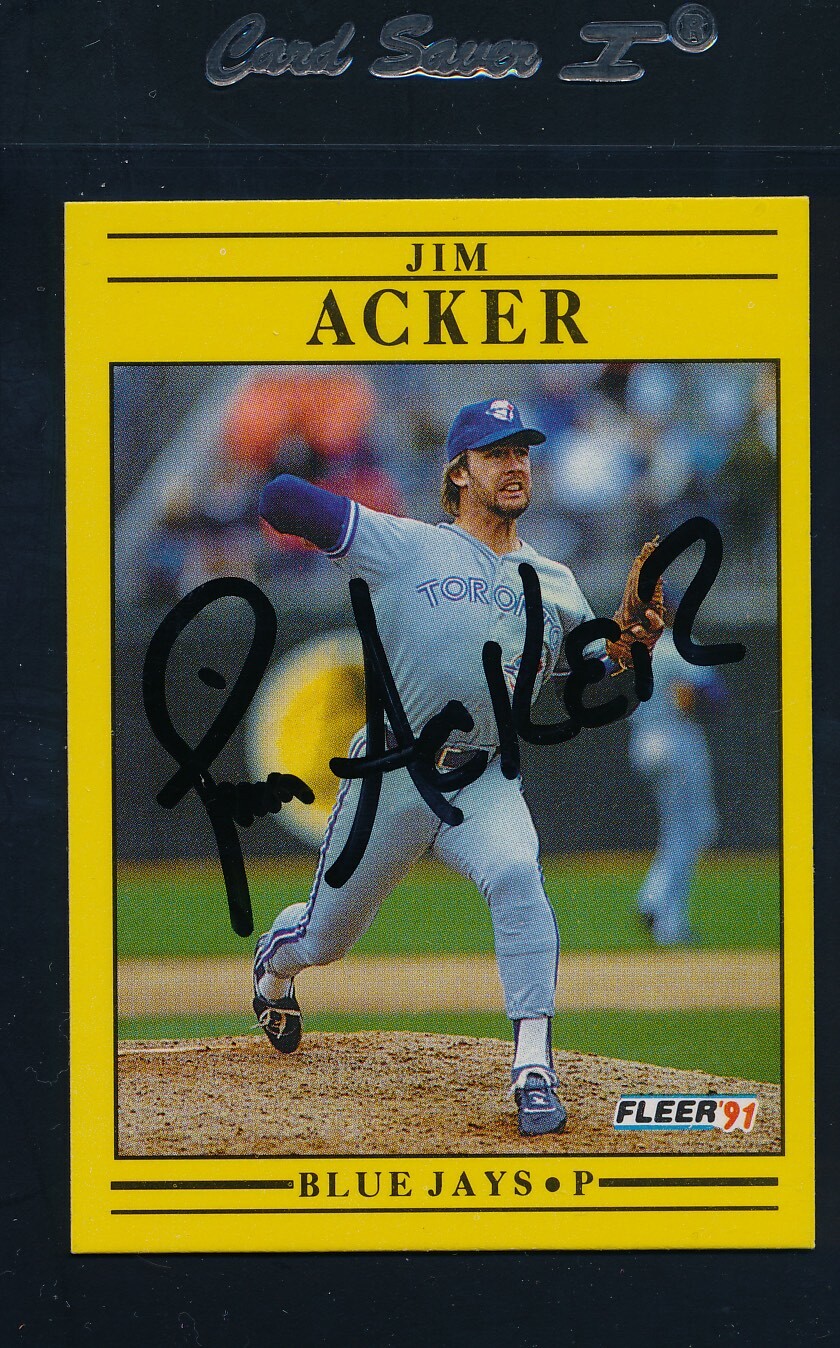 1991 Fleer #167 Jim Acker Blue Jays Signed Auto *30390 | eBay