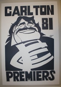 1981 Carlton Premiers Weg Poster Mike Fitzpatrick Blues Premiership ...