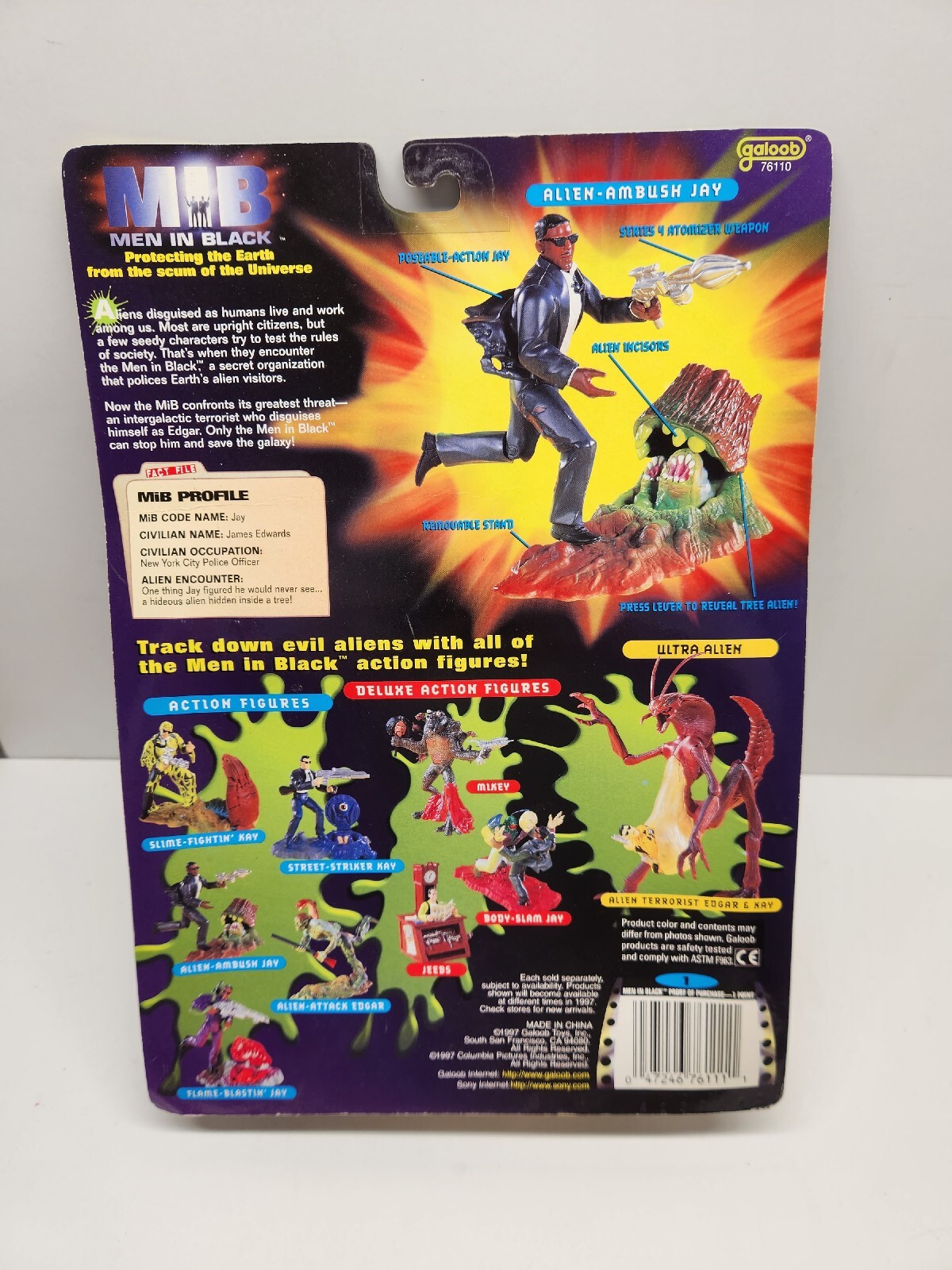 1997 Galoob | Men in Black | Agent Jay | Alien Ambush | Action Figure ...