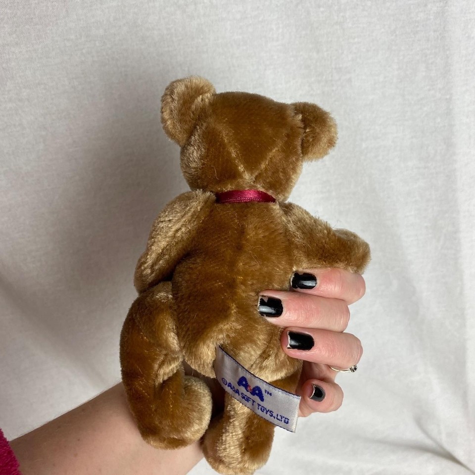 7" 2000 AA Teddy bear soft toy plushie vintage style | eBay UK