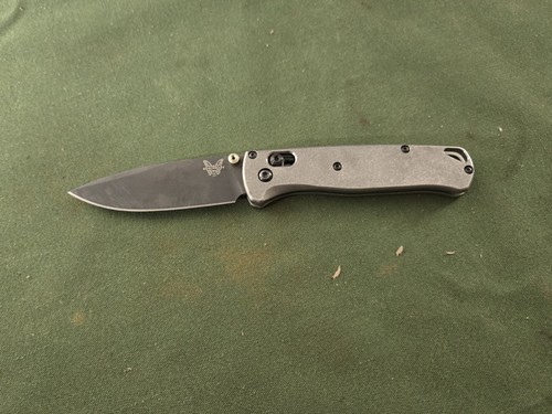 Benchmade 535 Bugout Folding Knife Silver Titanium Scales S30V Blade No ...