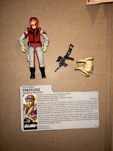 Vintage GI Joe Crazylegs (v1) Figure Hasbro ARAH Complete 1987 File ...