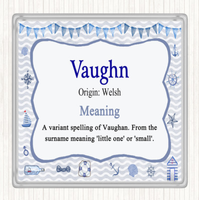 Vaughn Name Meaning Drinks Mat Coaster Nautical | eBay UK