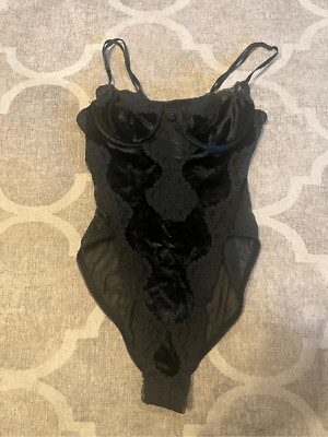 Victoria’s Secret vintage gold label made in usa black lace sheer ...