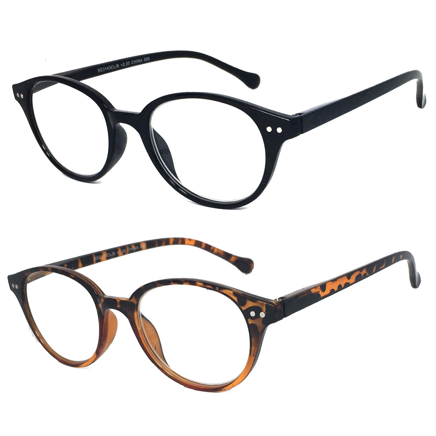 2 Paare Retro Runde Schlüsselloch Lesebrillen Silberne Niete Feder ...