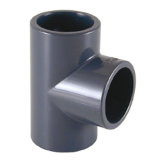 PVC TEE Pipe Fittings Inside Dia 20mm~63mm T Socket Grey Plumbing Water ...