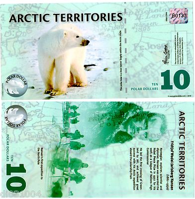 Arctic TERRITORIES Banknote 10 POLAR 2010 POLYMER POLAR BEAR UNC NEW | eBay