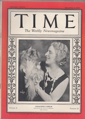 Time magazine--Dec 5 1927- Geraldine Ferrar-----21 | eBay