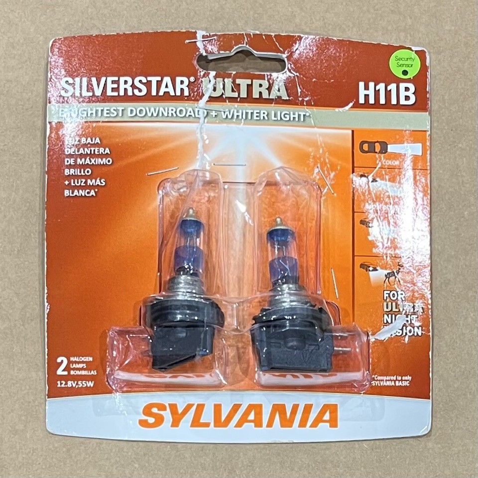 Sylvania H11B SilverStar ULTRA High Performance Halogen Headlight Pair ...