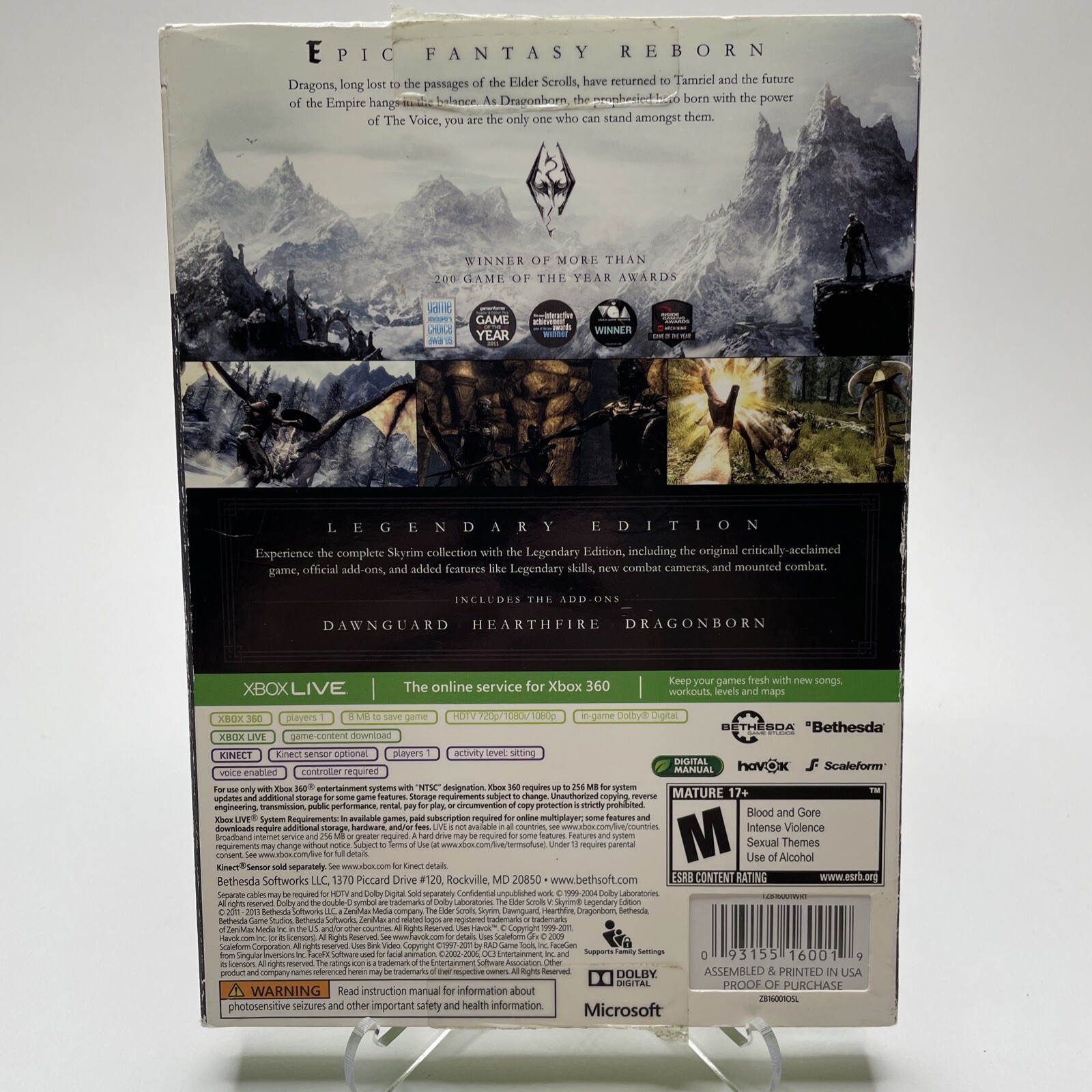 The Elder Scrolls V 5 Skyrim Legendary Edition Xbox 360 CIB Complete ...