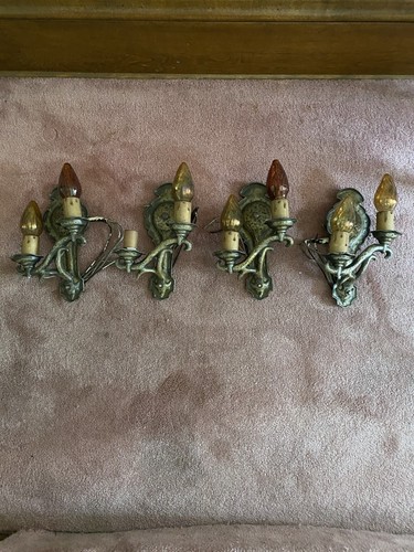 Vintage Art Deco Four Matching Wall Sconces. | eBay