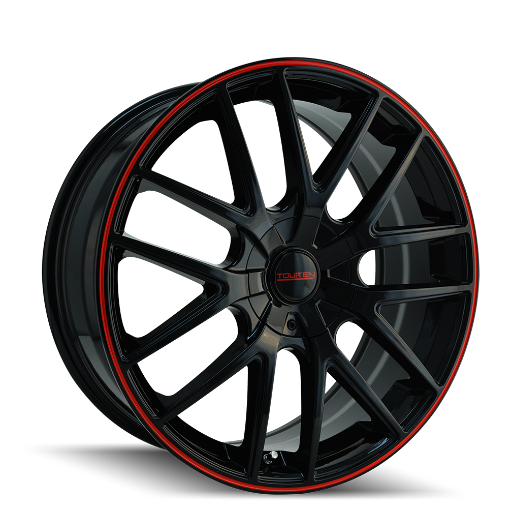 16x7 Touren TR60 Black/Red RING Wheel 5x100/5x4.5 (42mm) | eBay