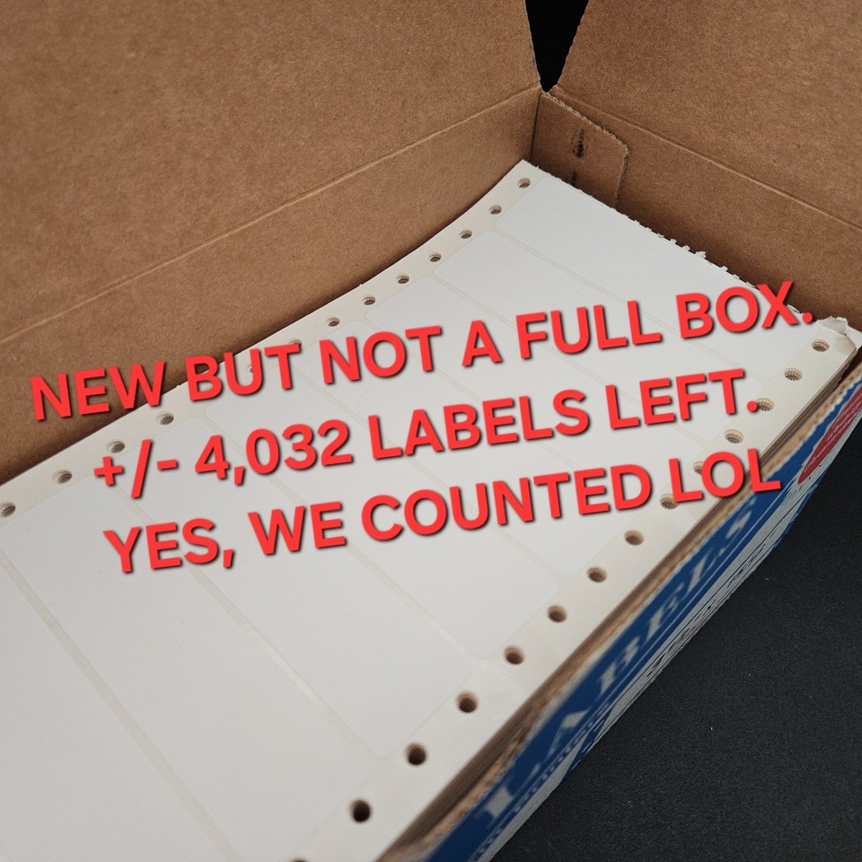 Avery 4013 Computer Labels 3.5" x 15/16" Continuous Form 81% Full | eBay