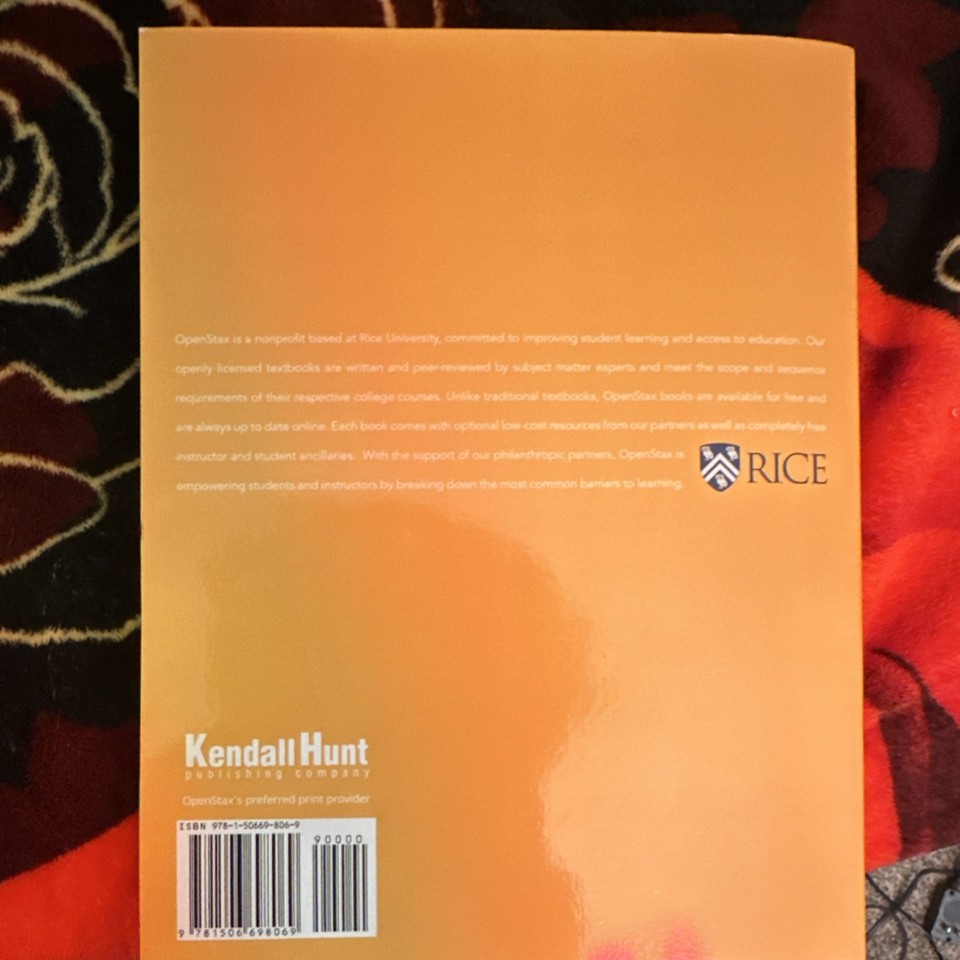 OpenStax Calculus Volume 1 Paperback Kendall Hunt ISBN 978-1-50669-806 ...
