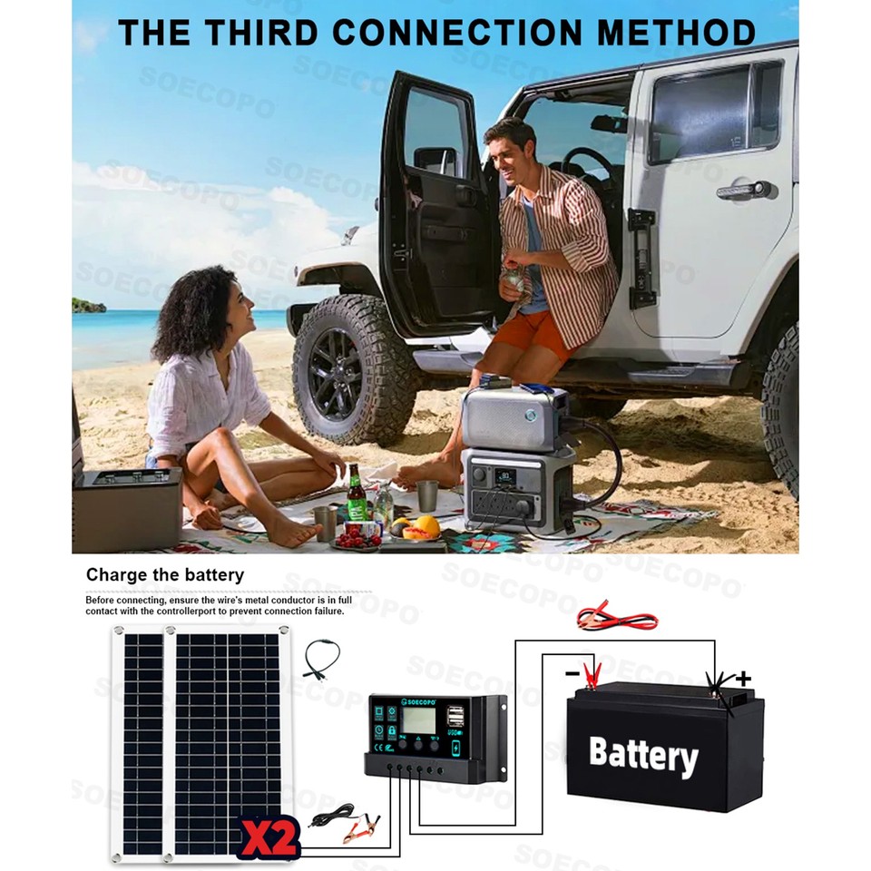 8000W Solar Power Kit Inverter, 2pcs 200W Solar Panels & 100A ...