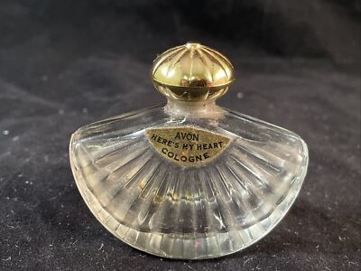 Vintage Avon Here’s My Heart Cologne Empty Clear Glass Rocker Bottle | eBay