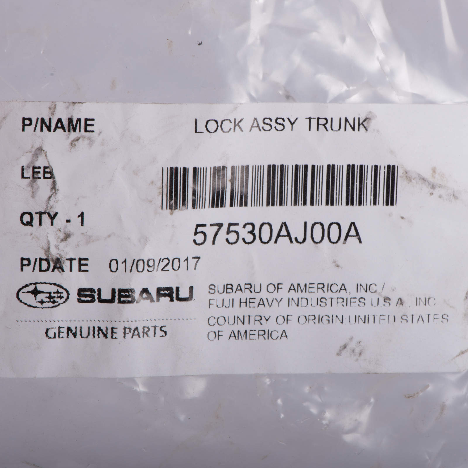 OEM 2010-2014 Subaru Legacy Sedan Trunk Lock Latch Release Actuator ...