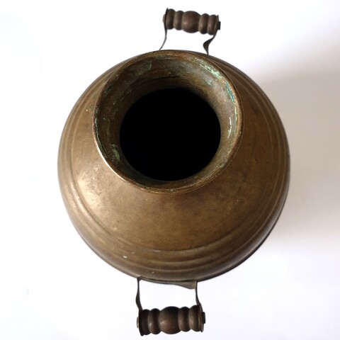 Antique Handmade Egyptian Brass Beans Cooking Pot Cookware Damasa 10.3 ...
