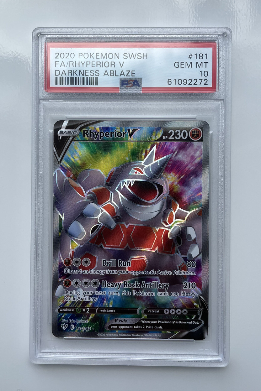 2020 Pokemon Darkness Ablaze Rhyperior V 181/189 Full Art Ultra Rare ...