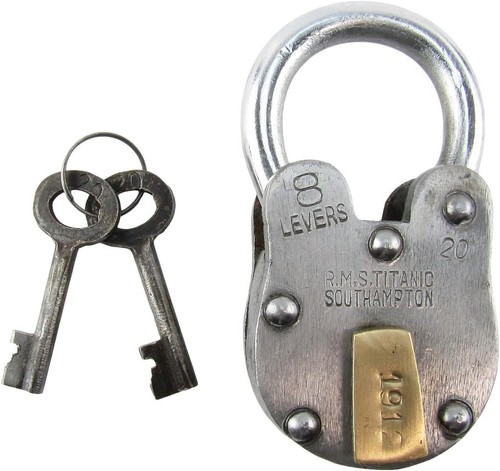 Heavy Duty Padlock & 2 Skeleton Keys Titanic Jailor 1912 Lock RMS ...