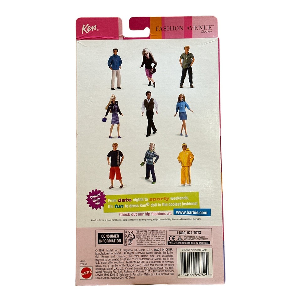 KEN FASHION AVENUE~"Dream Date" Tan Pants & Blue Shirt~1999 MATTEL ...