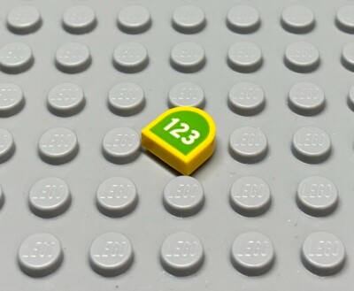 Lego Tile Round 1x1 Half Circle Extended W. '123' Printed 24246 Sesame ...