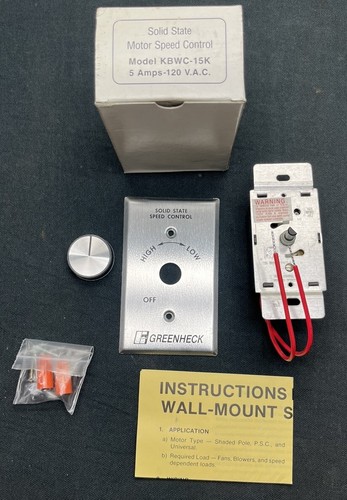 Greenheck Kbwc-15k Solid State Motor Speed Control 5amps 120v for sale ...