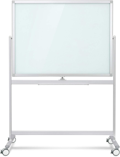 Mobile Glass Whiteboard- Dry Erase Glass Board -48x36 Large Rolling ...