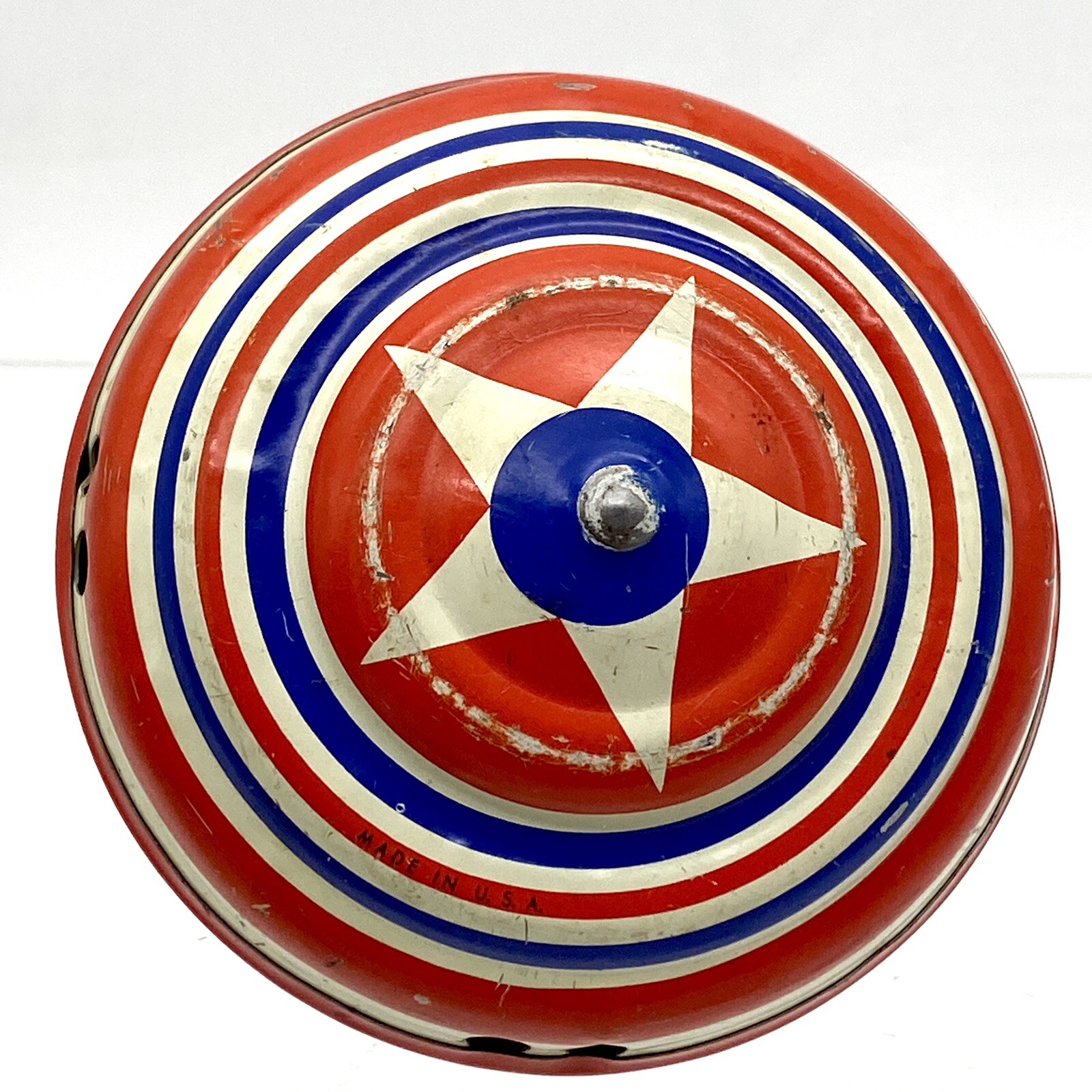 Vintage Antique Choral 4" Spinning Whistle Top All Metal Tin Toy ...