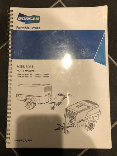 doosan compressor parts manual 7/26E, 7/31E | eBay UK
