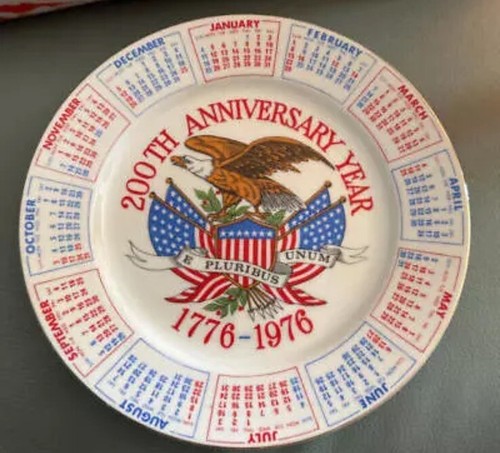 Vintage 200th Anniversary Bicentennial Calendar Plate 1776-1976 Spencer ...