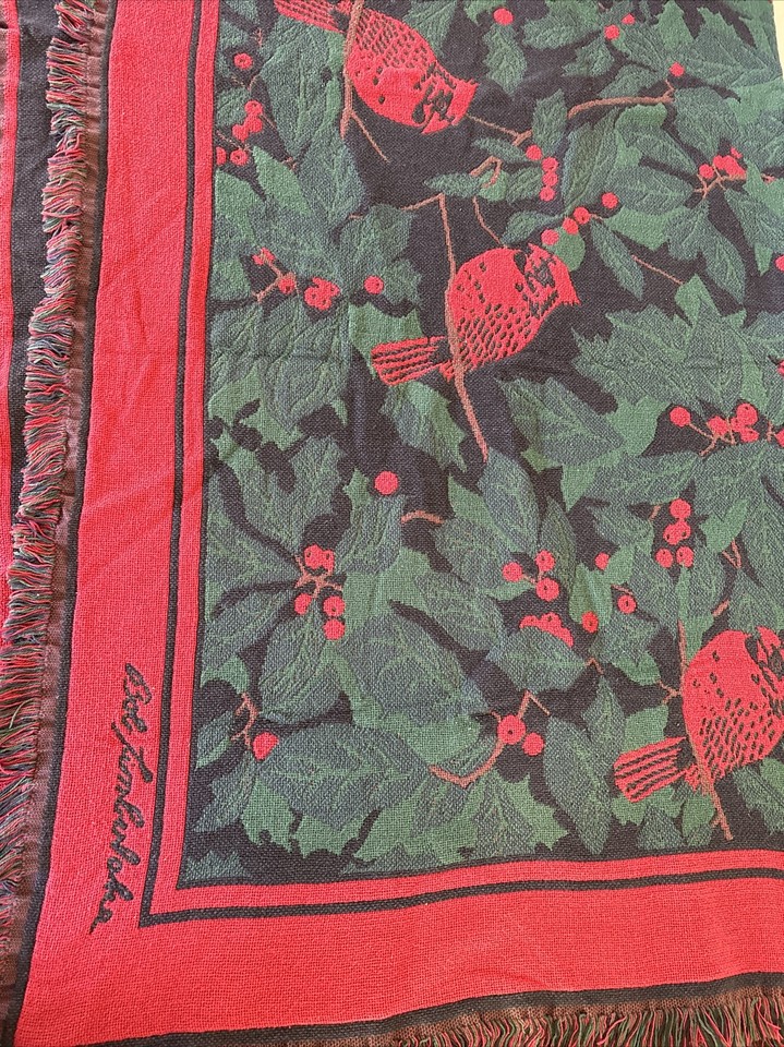 Bob Timberlake Holly/Cardinal Holiday Christmas Afgan Throw Blanket 100 ...
