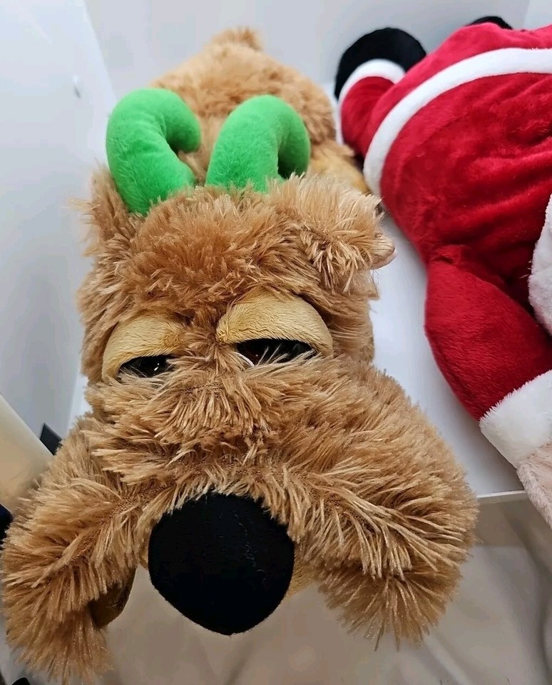 Animated Christmas Santa & Reindeer 19" Plush Talking Sleepy Snoring ...