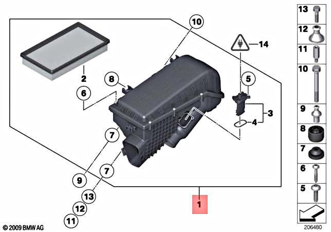 Genuine BMW F01 F02 F03 G12 760i 760Li Intke silenc CYL. 7-12 ...