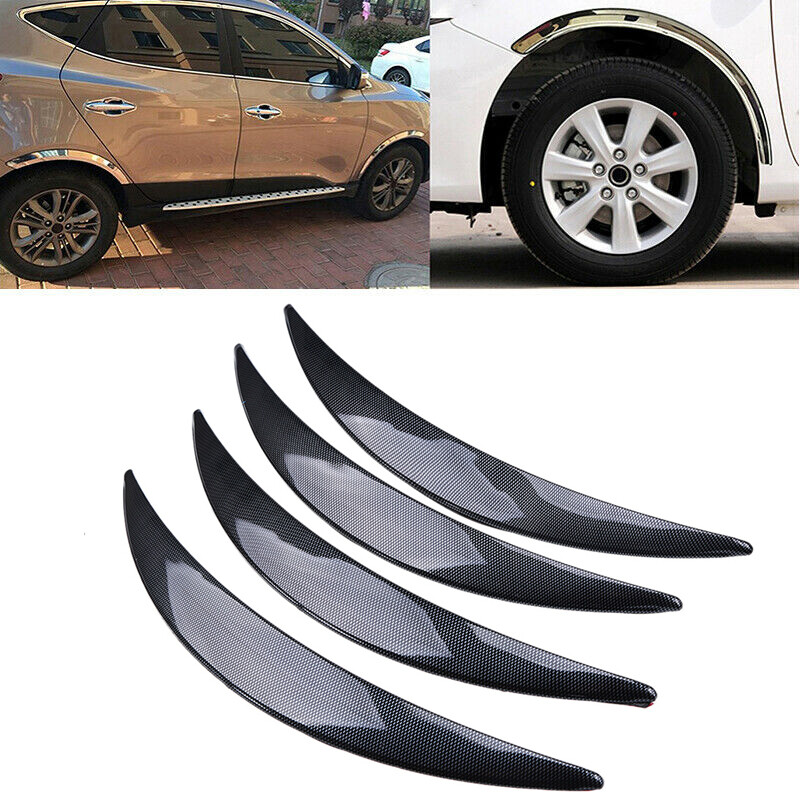 4PCS Carbon Fiber Look Car Wheel Eyebrow Arch Protector Trim Lips ...