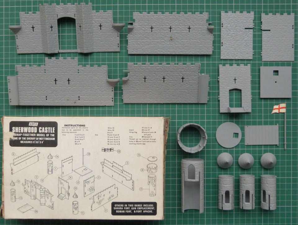 oop Airfix 1705-198 HO/OO 1/76 (20mm) Sherwood Castle - 1970s Boxing ...