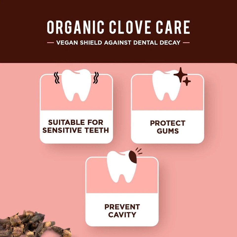 Dabur Organic Clove Toothpaste; 100ml - Cavity Protection & Toothache ...