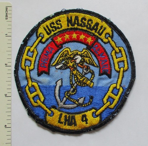 1970s Vintage US NAVY SHIP PATCH USS NASSAU LHA-4 Used Original | eBay