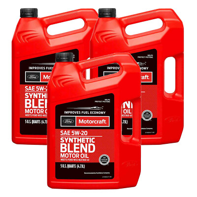 Motorcraft OEM Premium Synthetic Blend Motor Oil SAE 5W-20 - 15 Quart ...