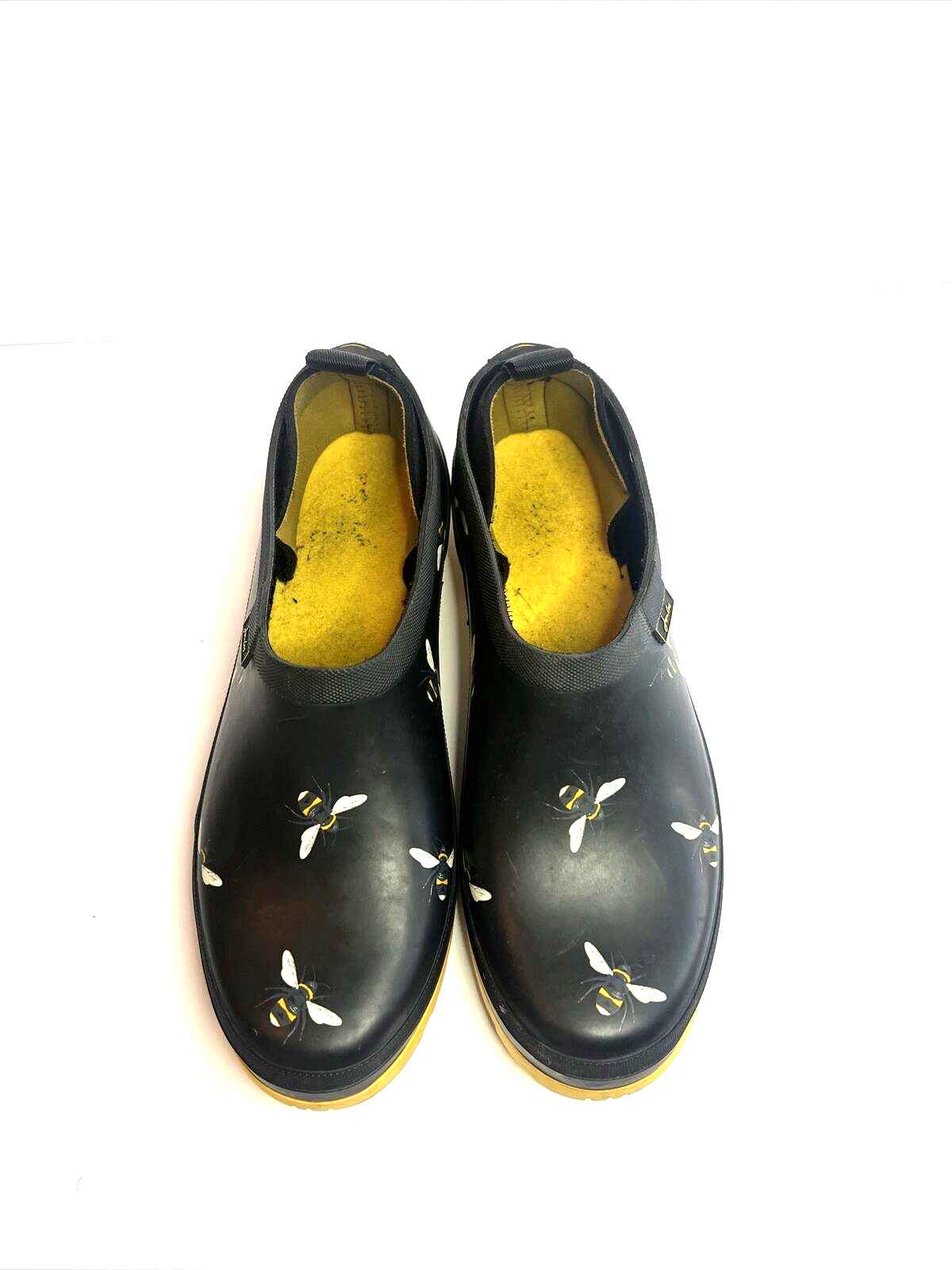 Joules Bumblebee Black & Yellow Rubber Garden Clogs Slip On Shoes Women ...