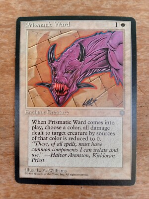 Prismatic Ward MTG Vintage 1995 White Enchant Creature Magic the ...